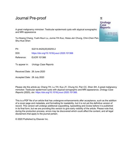 Pdf A Great Malignancy Mimicker Testicular Epidermoid Cysts With Atypical Sonographic And Mri