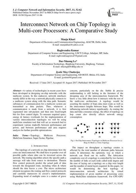 PDF Interconnect Network On Chip Topology In Multi Core Processors A Comparative Study