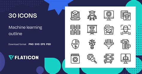 Machine Learning Outline Icon Pack Outline SVG Icons
