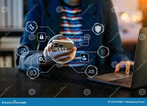 Sase Secure Access Service Edge Written On Green Key Royalty Free Stock