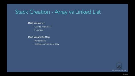 003 Stack Using Array Vs Linked List Youtube