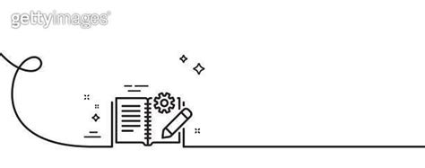 Engineering Documentation Line Icon Technical Instruction Sign Continuous Line With Curl