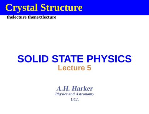 Pdf Solid State Physicsucapahhteaching3c25lecture05spdf · Solid