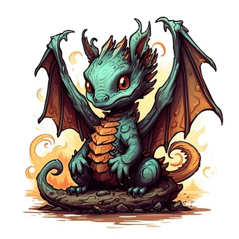Premium Photo Illustration Of Chibi Dragon