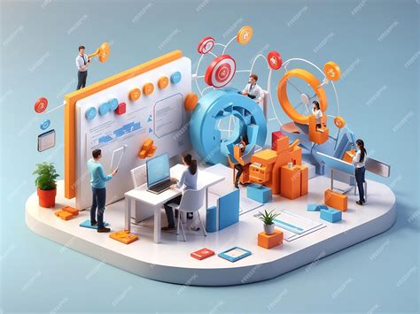 Premium Ai Image 3d Project Management Concept Design And Programming On Product Communication