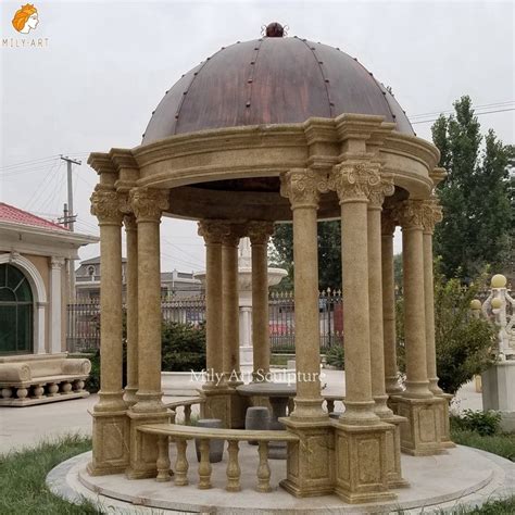 Large Golden Yellow Granite Gazebo For Garden