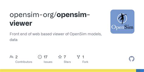 Github Opensim Org Opensim Viewer Front End Of Web Based Viewer Of Opensim Models Data