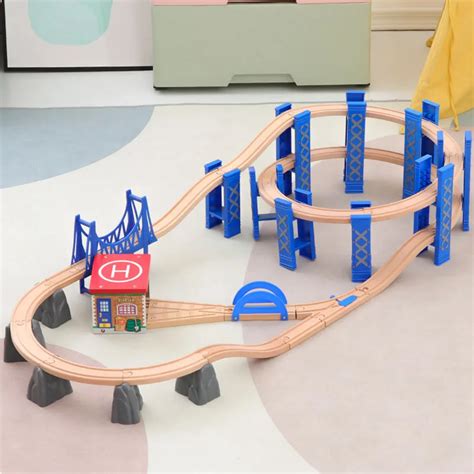 나무 기차 트랙 플라스틱 나선형 궤도 교각 액세서리 토마스 비로에 적합 모든 브랜드 어린이 선물용 나무 철도 장난감다이캐스트 And 장난감 차 Aliexpress