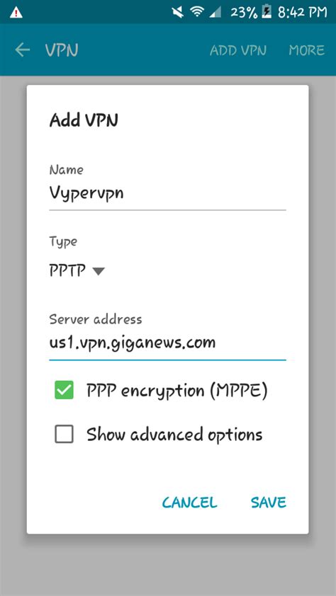 Android 4x Pptp Manual Setup Instructions Giganews