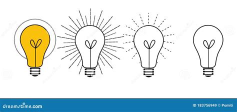 白炽灯泡灯，开灯和关灯 向量例证 插画 包括有 白炽 转弯 认为 焕发 想法 创造性 次幂 183756949