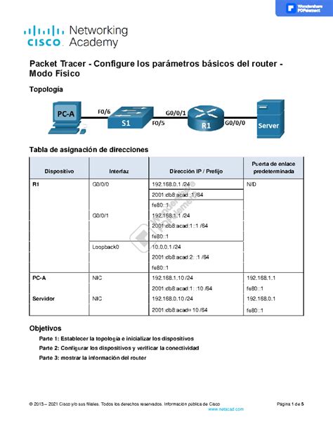 1 6 2 Packet Tracer Configure Basic Router Settings Physical Mode © 2013 2021 Cisco Y O