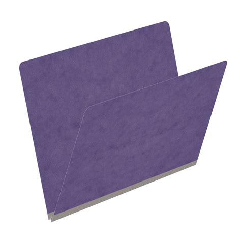 Purple Letter Size End Tab Classification Folder With 2″ Gray Tyvek