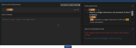 Blank Or Empty Negated Character Class Pattern Error For Correct Regex Pattern Issue