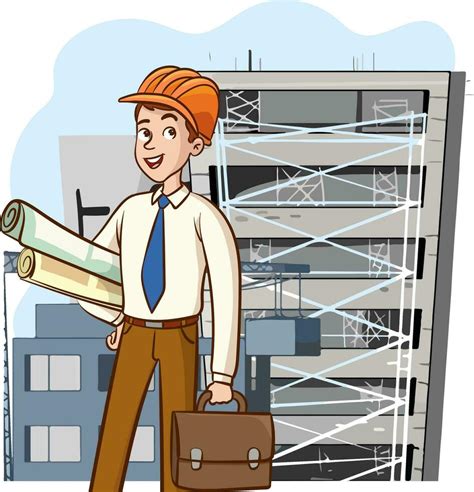 Engineers Cartoon Set With Civil Engineering Construction Workers Architect And Surveyor