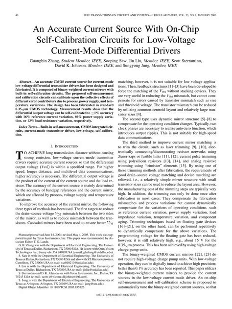 pdf an accurate current source with on chip self calibration circuits