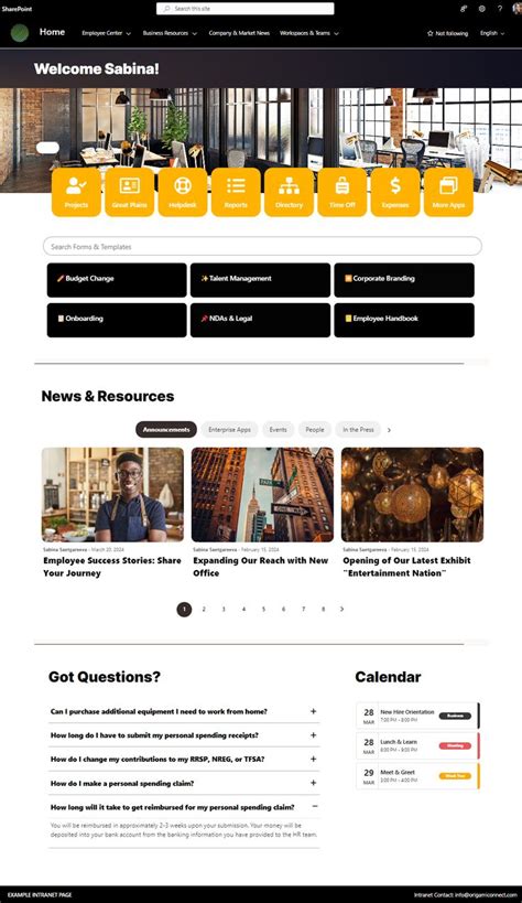 15 Modern Sharepoint Intranet Site Examples For 2024 — Origami