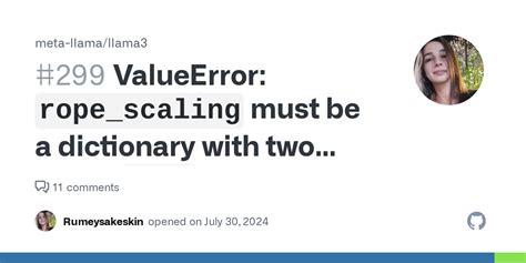 valueerror `rope scaling` must be a dictionary with two fields `type
