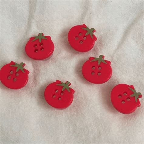 🍅당일 🍅 키치 토마토 단추 별 신발꾸미기 자비츠 신꾸 파츠 세트 6pcs 에이블리
