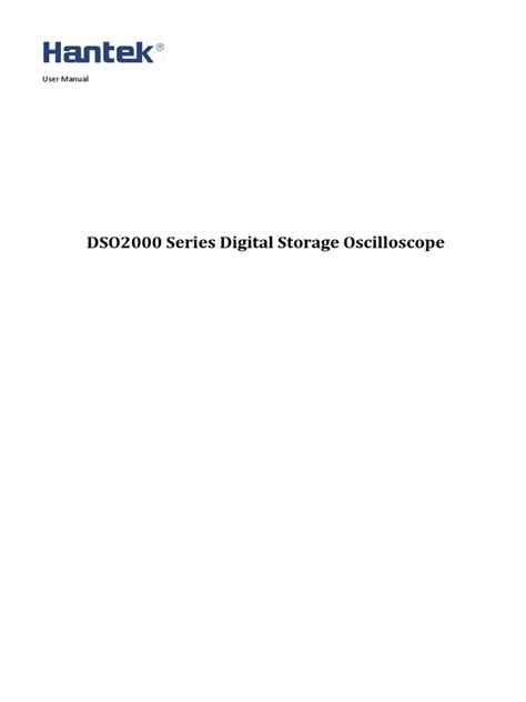Dso2000 Series Digital Storage Oscilloscope User Manual Pdf