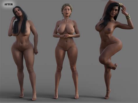 Rule 34 3d 3girls After Big Breasts Black Hair Blonde Hair Blue Eyes