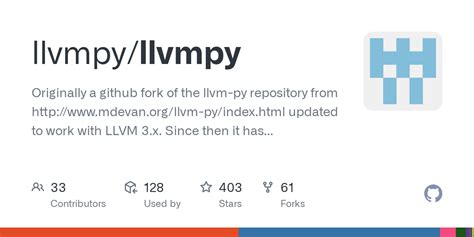 github llvmpy llvmpy originally a github fork of the llvm py repository from