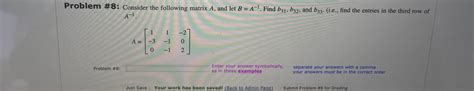 Solved Problem Consider The Following Matrix A And Let Chegg