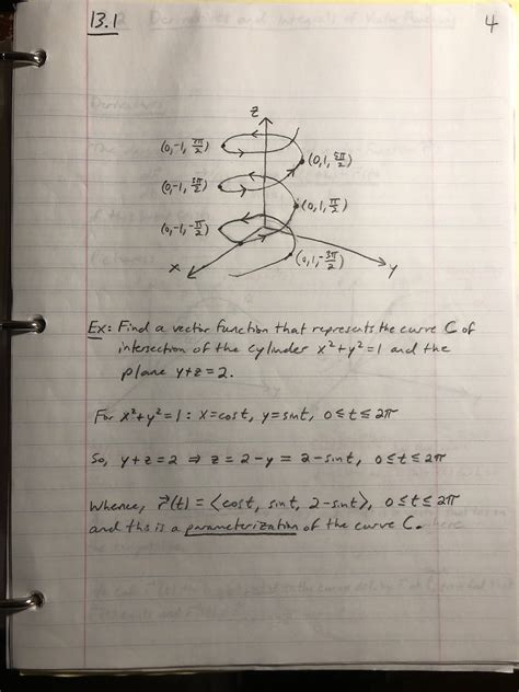 professor frank s math blog 13 1 notes vector functions and space curves
