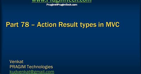 Sql Server Net And C Video Tutorial Part 78 Action Result Types