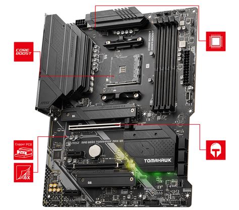 MSI MAG B550 TOMAHAWK MAX WIFI AMD AM4 DDR4 Lightning Gen 4 M.2 HDMI ...