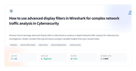 Wireshark 고급 필터로 네트워크 트래픽 분석하기 Labex