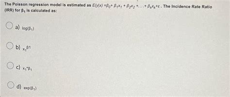 solved the poisson regression model is estimated as