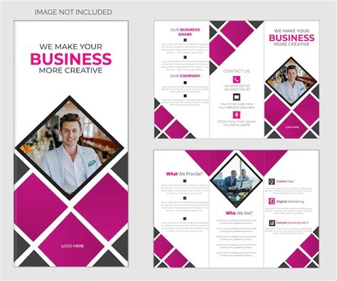 추상 삼중 브로셔 템플릿 개념 프리미엄 벡터