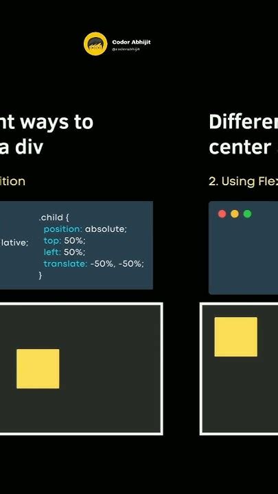 Part 2 Defferent Ways To Center A Div In Html And Css Ytshort Css