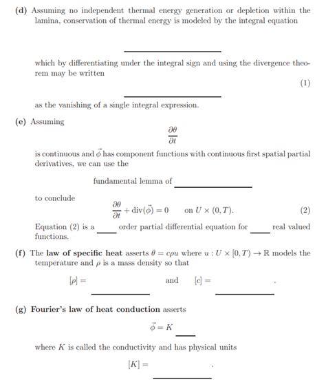 Solved D Assuming No Independent Thermal Energy Generation