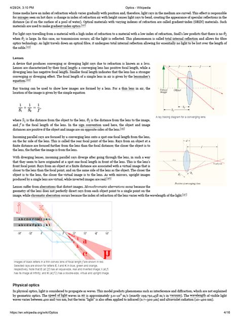 Optics Lenses Pdf Optics Diffraction