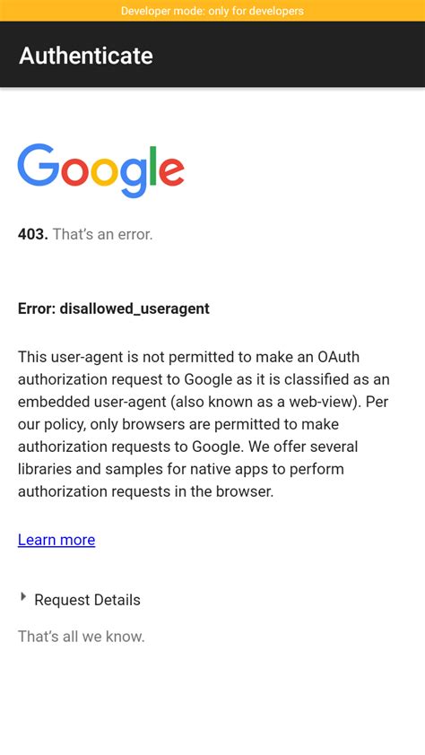 Android Xamarinauth Getting Disalloweduseragent Error Xamarin