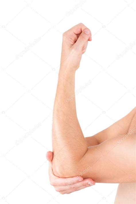 Hombre Sosteniendo Su Codo Dolor De Codo 2024