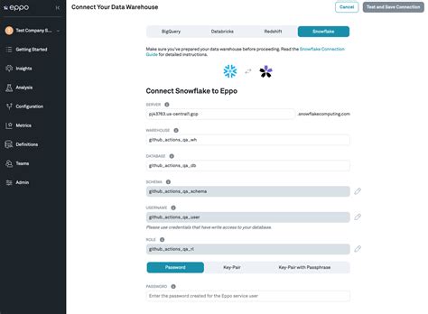Connecting Snowflake The Eppo Docs