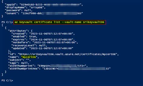 Azure Az Cli Command To Create Service Principal Doesnt Create Certificate In Keyvault