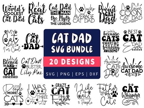Cat Dad SVG Bundle Cat Father Svg Bundle Worlds Coolest Dad Svg Crazy