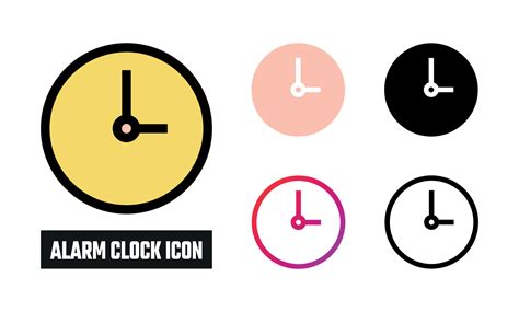 Alarm Clock Icon Set Vector Illustration 23807275 Vector Art At Vecteezy
