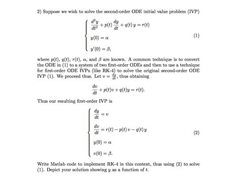 2 Suppose We Wish To Solve The Second Order Ode