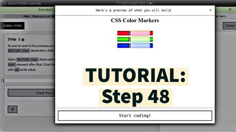 Freecodecamp Learn Css Color Markers Step 48 Youtube
