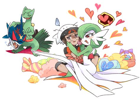 Gardevoir Brendan Sceptile And Sharpedo Pokemon And 1 More Drawn
