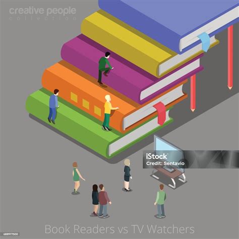책 독자 그리고 Tv 전문가 청각 개념입니다 3d 아이소메트리 아이소메트릭 스타일 웹 사이트 응용 프로그램 아이콘 설정된 개념 벡터 일러스트 레이 션을 플랫 크리에이 티브