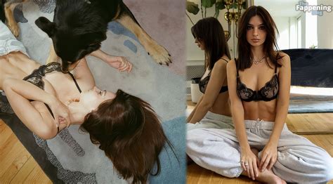Emily Ratajkowski Displays Her Nipples As She Poses In A Lace Bra 5