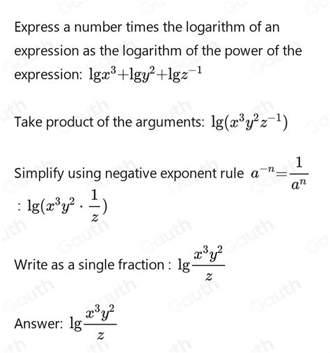 Solved 3 Log X2 Log Y Log Z Algebra