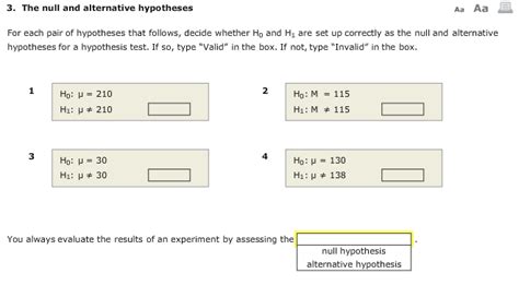 Solved The Null And Alternative Hypotheses Aa Aa For Each Chegg