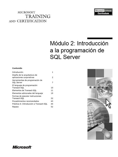 Módulo 2 Introducción A La Programación De Sql Server Contenido Pdf Servidor Sql De