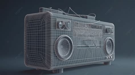 3d 렌더링을 사용하여 복고풍 와이어프레임 포스터에서 강조 표시된 기하학적 객체 복고풍 미래 사이버펑크 복고풍 미래주의